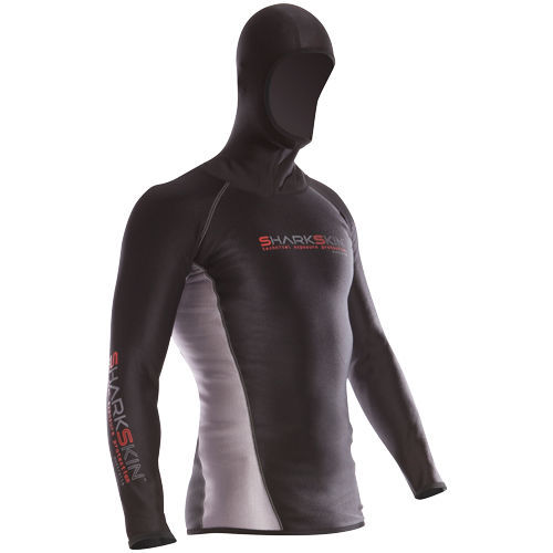 Long-sleeve neoprene top - Sharkskin - with hood / thermal