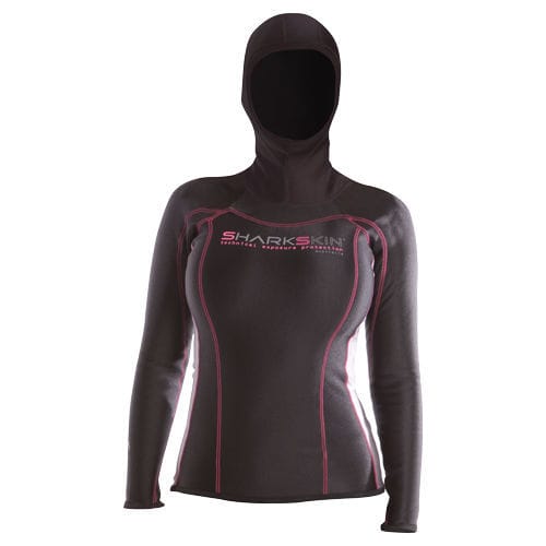 Long-sleeve neoprene top - Sharkskin - with hood / women's / thermal