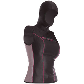 Sleeveless neoprene top - Sharkskin - with hood / women's / thermal