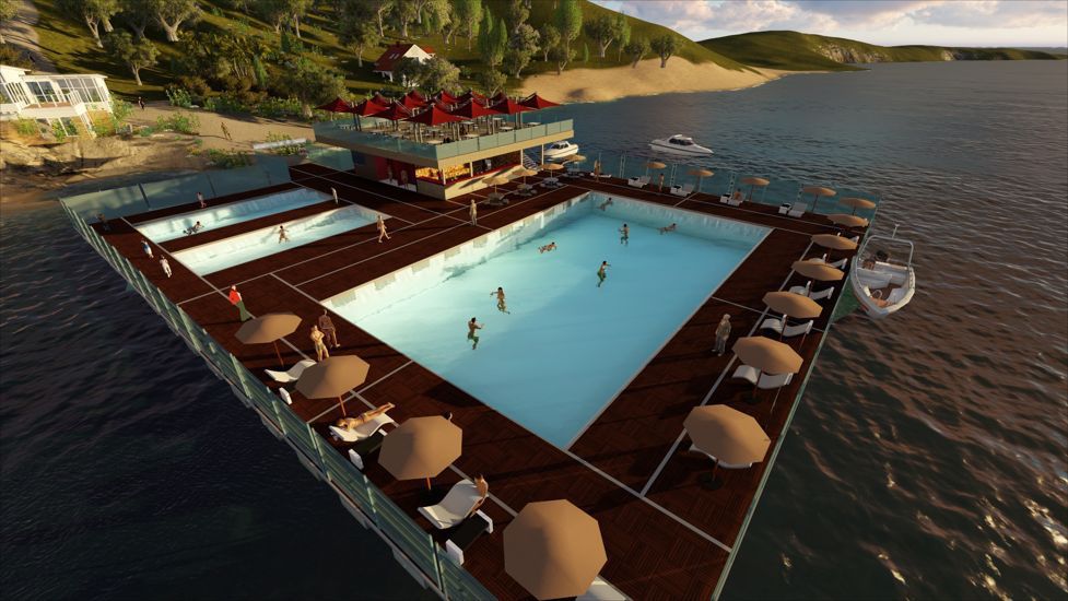 Floating swimming pool - HSB Marine