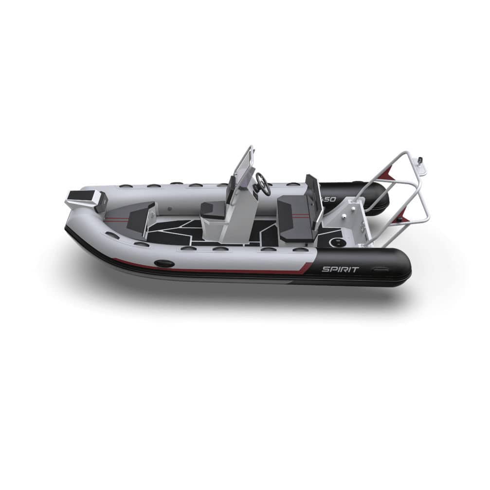 Outboard inflatable boat - 450 - AQUASPIRIT - rigid / center console / open