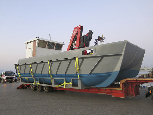 Work barge professional boat - gesikat - aquaculture boat / catamaran ...