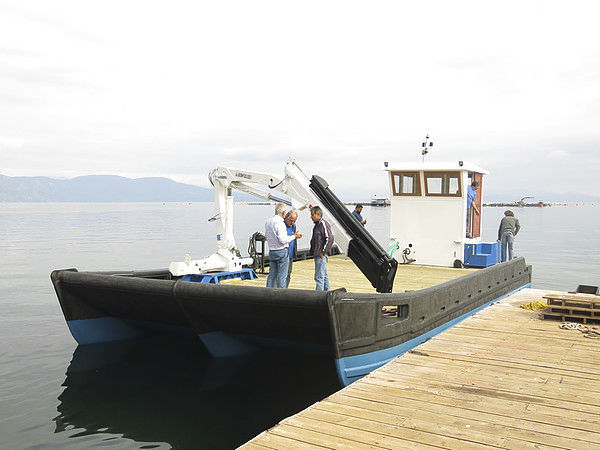 Work barge professional boat - gesikat - aquaculture boat / catamaran ...