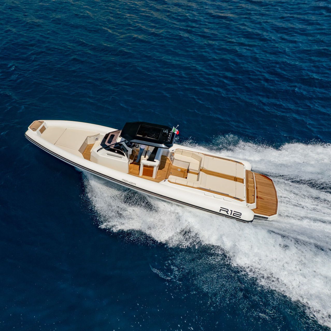 Inboard inflatable boat - R12 EFB - RENIER - twin-engine / rigid ...