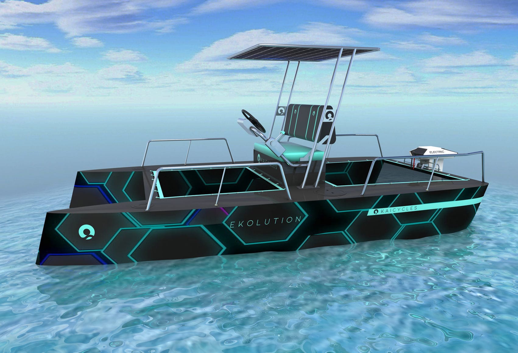 Catamaran small boat - NEO X2 - KAICYCLES™ - outboard / electric / open