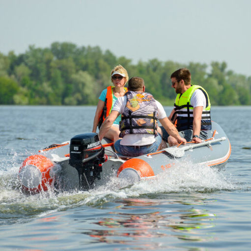 Outboard inflatable boat - SL Series - KOLIBRI - gasoline / foldable / open