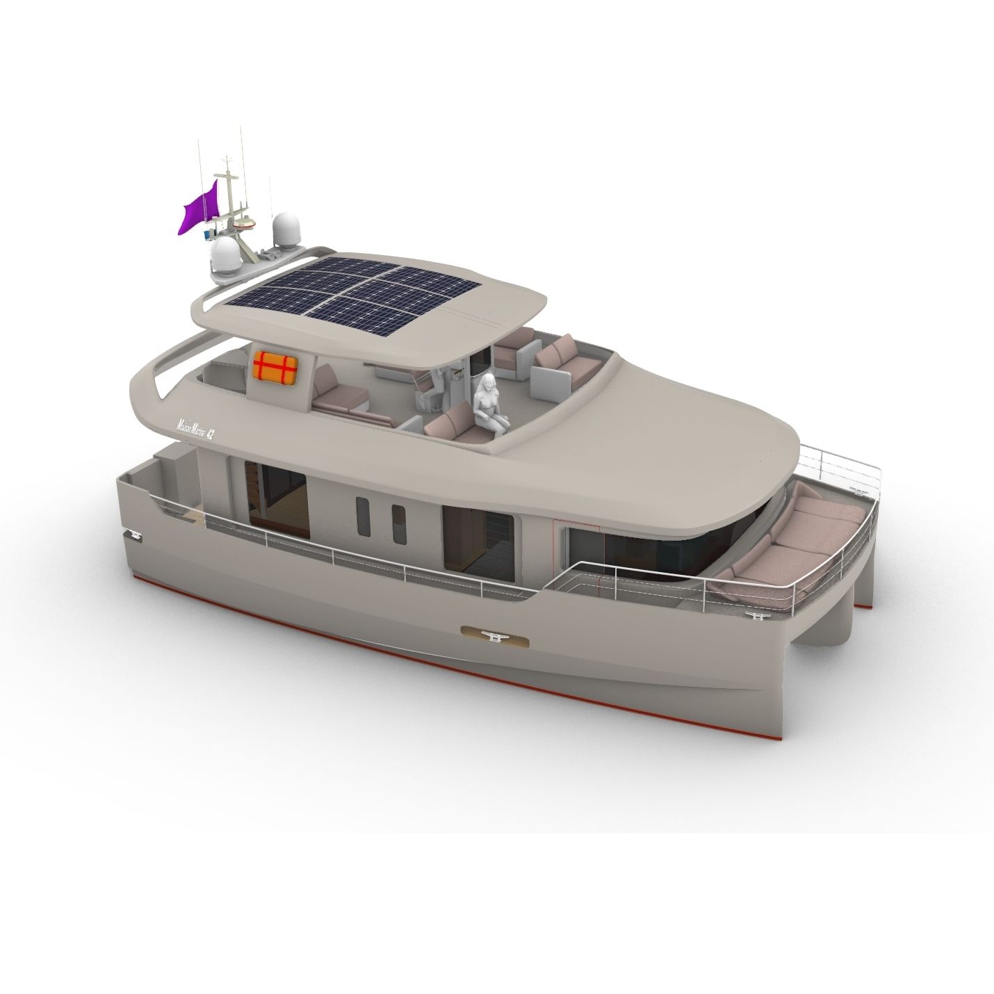 Catamaran houseboat - 42 - Maison Marine Yachts - inboard / diesel ...