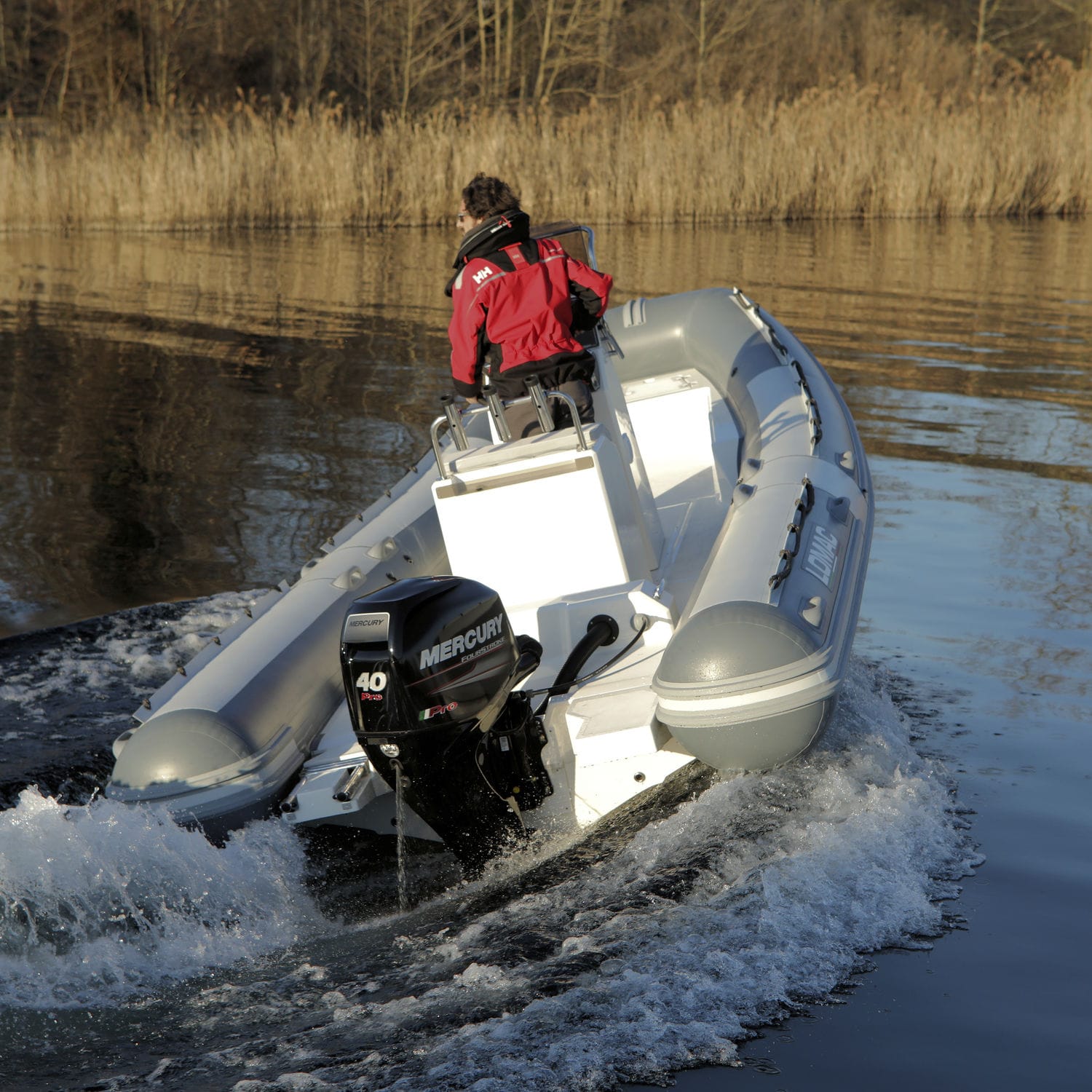 Outboard inflatable boat - CLUB 600 - Lomac - rigid / center console / open