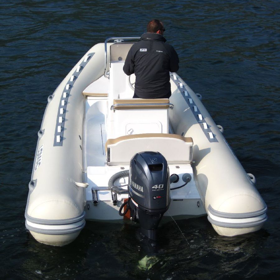 Outboard inflatable boat - EUFORIA 580 - Lomac - rigid / center console ...