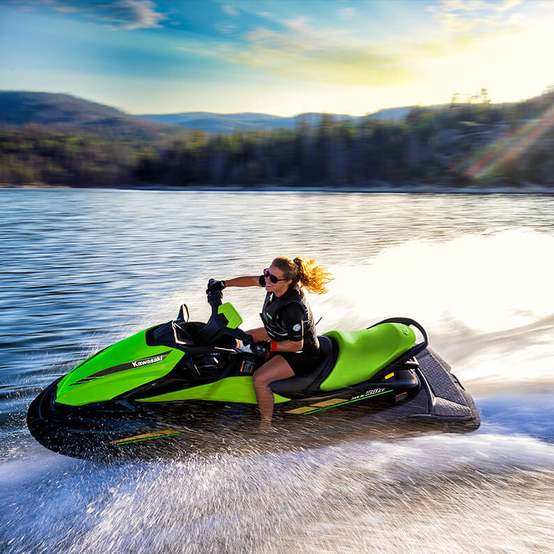 Seated jet-ski - STX®160X - Kawasaki - three-seater / 160 hp / electric