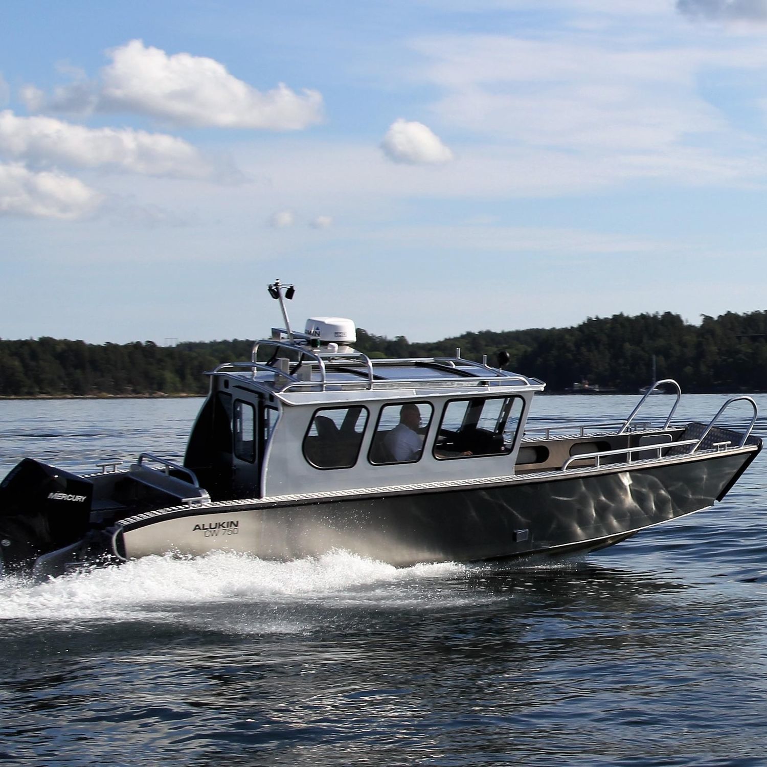 Utility boat - CW 750 - ALUKIN - outboard / aluminum