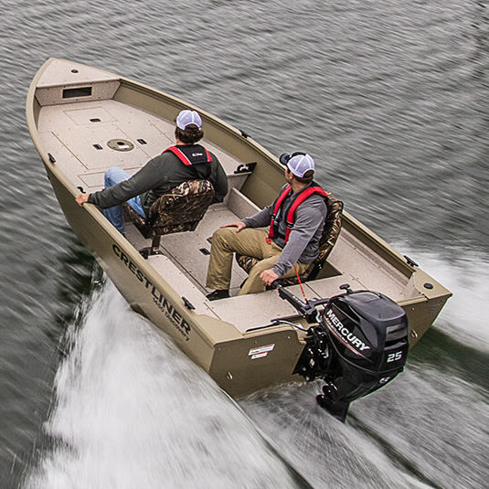 Utility boat - 1450 DISCOVERY - Crestliner - outboard / aluminum