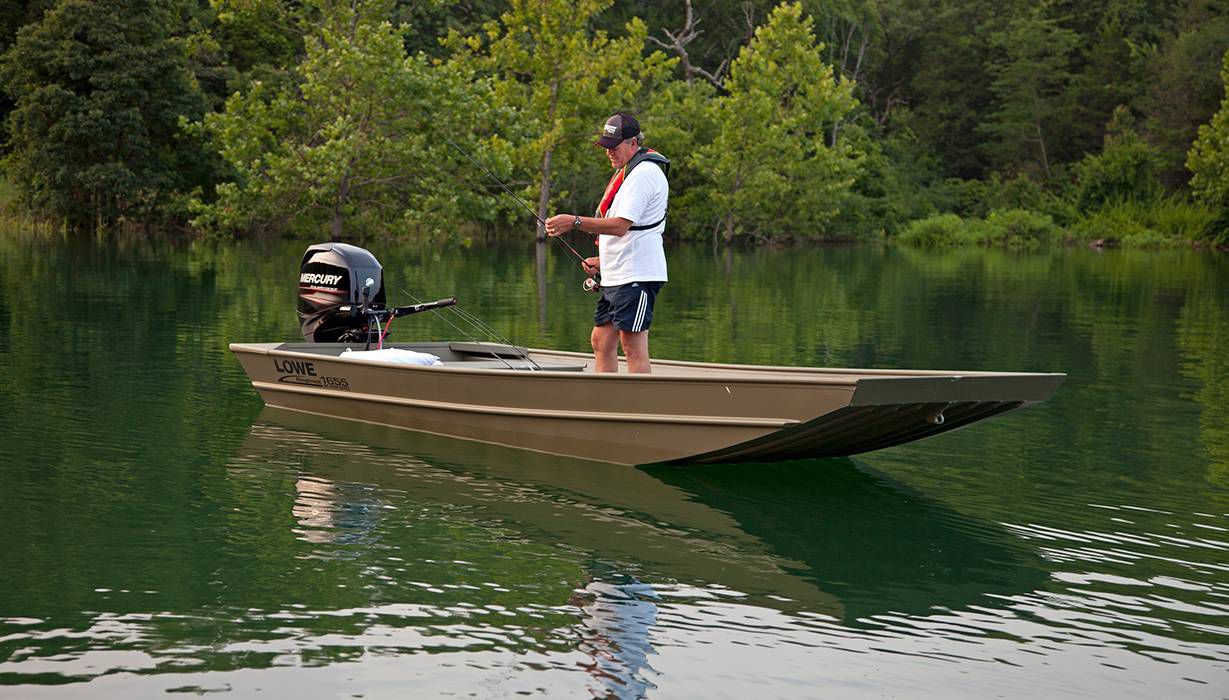 Outboard jon boat - Roughneck 1655 Big River - Lowe - open / hunting ...
