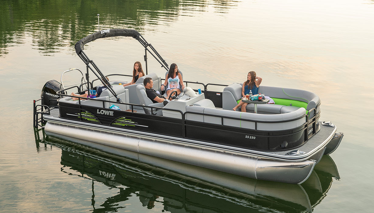 Outboard pontoon boat - SS250 RFL - Lowe - tri-tube / open / aluminum