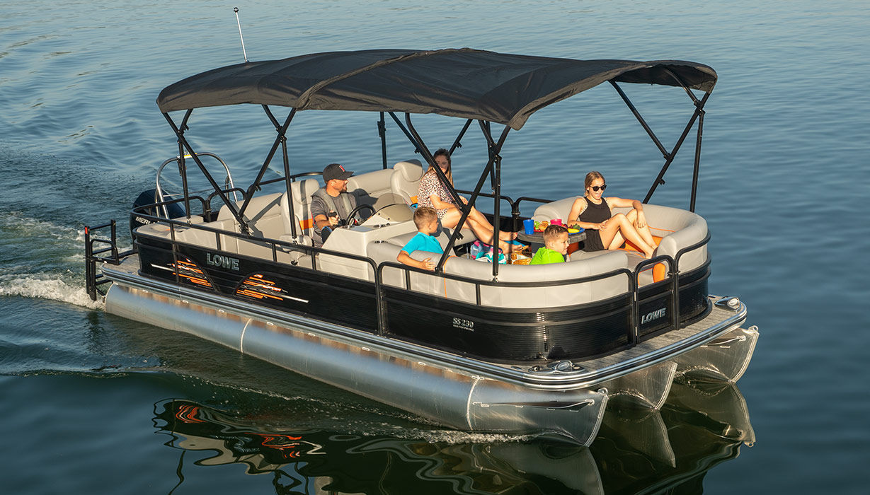 Outboard pontoon boat - SS230 RFL - Lowe - tri-tube / open / sport