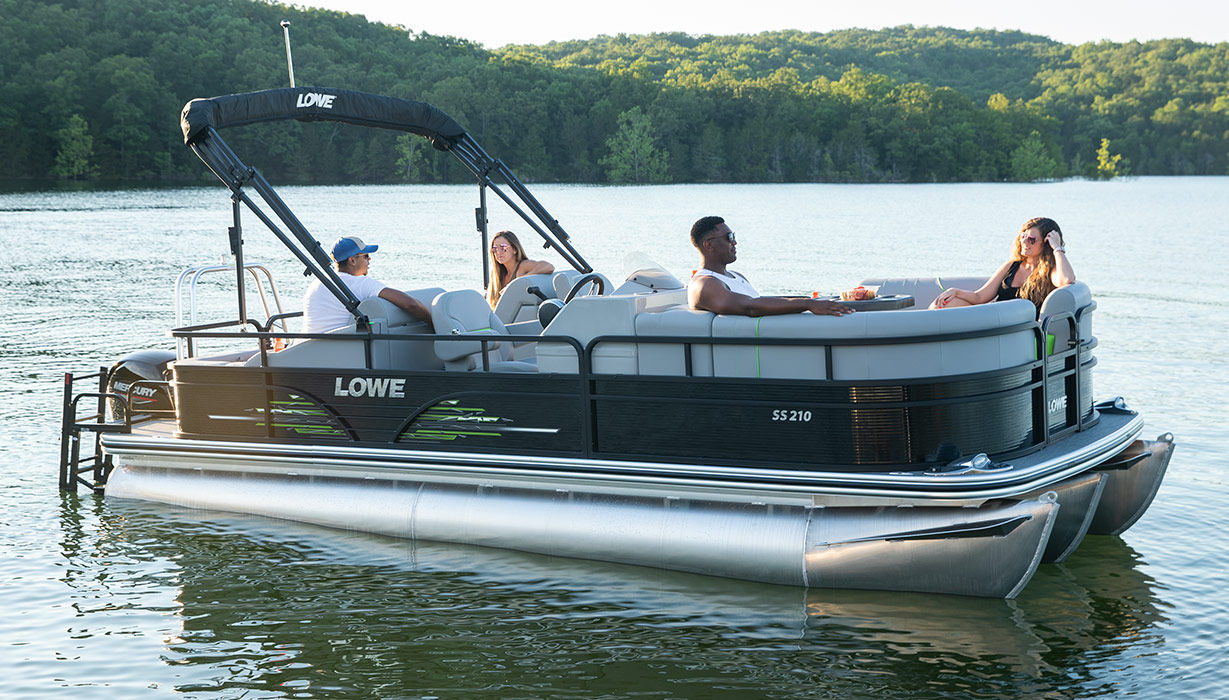 Outboard pontoon boat - SS210 RFL - Lowe - tri-tube / open / wakeboard