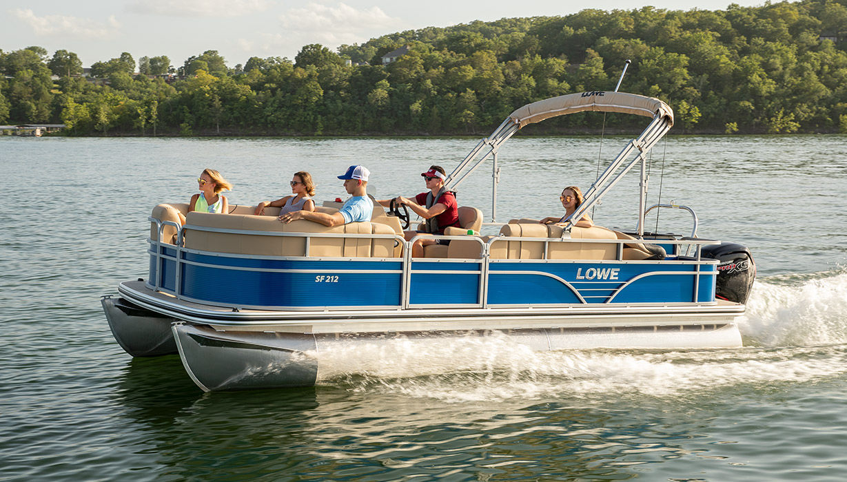 Outboard pontoon boat - SF212 - Lowe - open / side console / sport-fishing