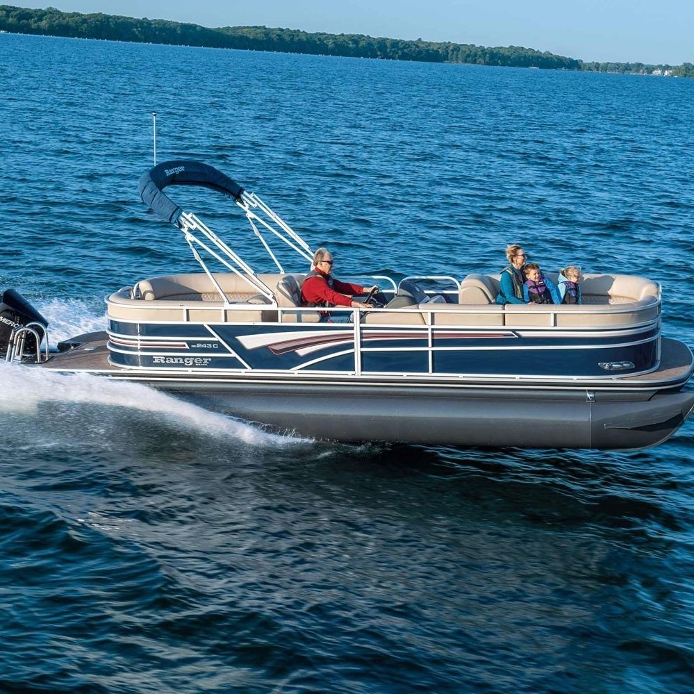 Outboard pontoon boat - 243C - Ranger Boats - open / side console ...