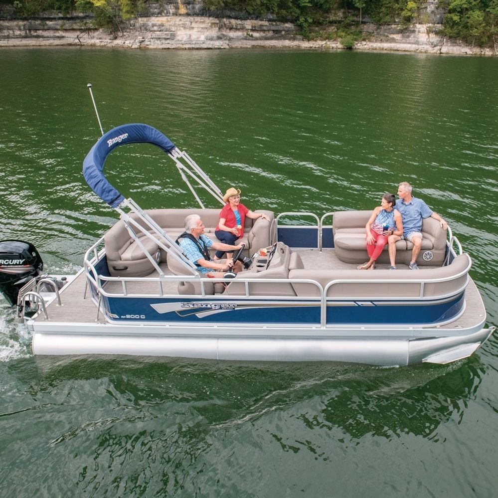 Outboard pontoon boat - 200C - Ranger Boats - open / side console / fishing