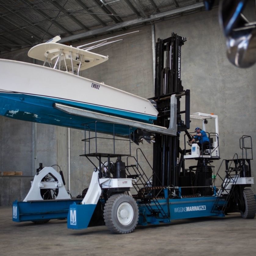 Harbor forklift - FLX - Wiggins Lift - boat / all-wheel steering