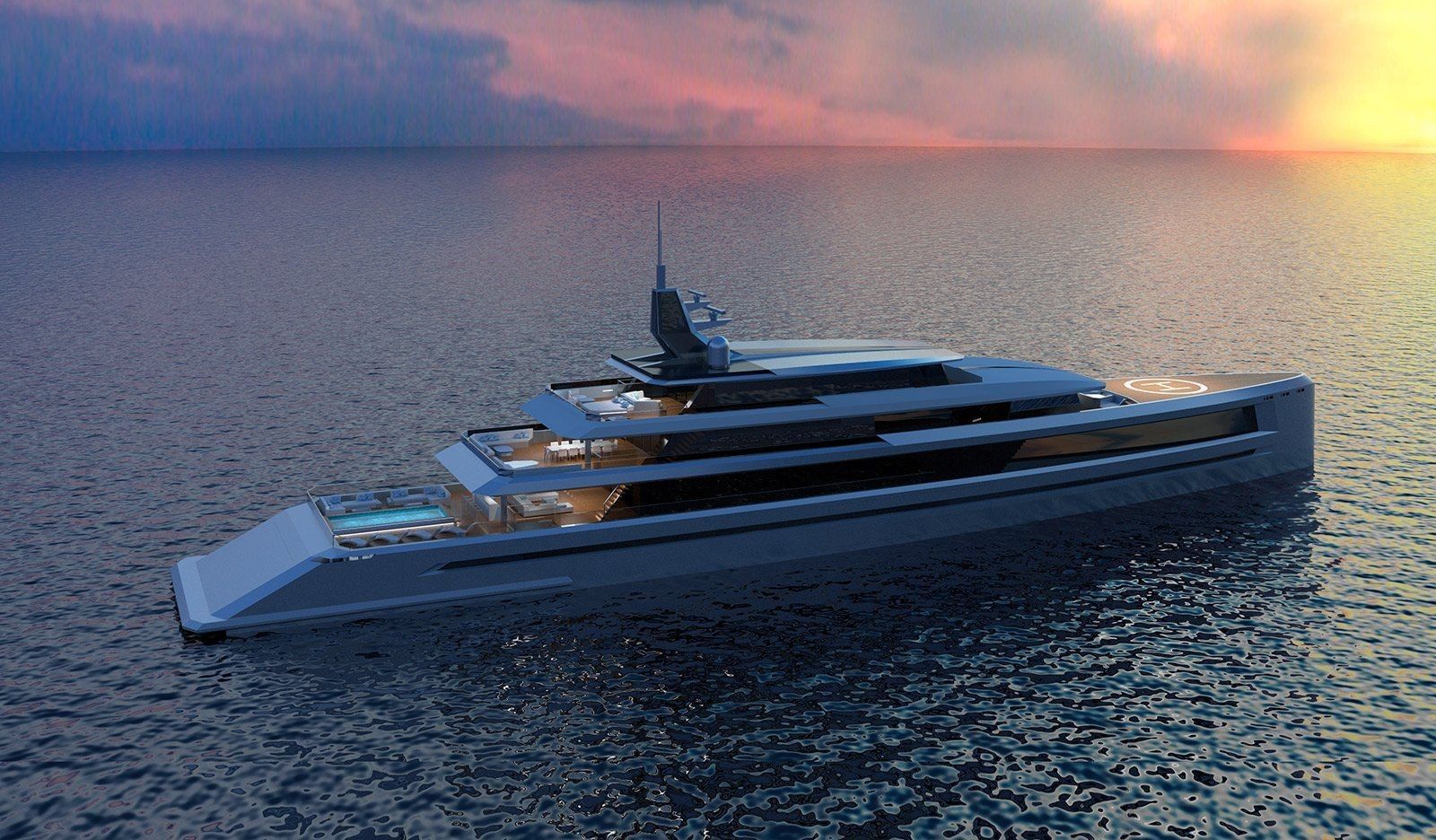 Cruising mega-yacht - 80m - Brythonic Yachts - raised pilothouse / aluminum / with swimming pool