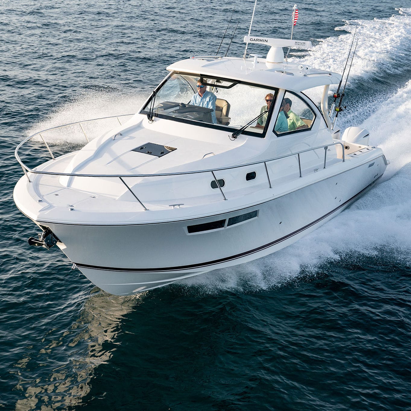 Outboard express cruiser - OS 355 - Pursuit Boats - triple-engine ...