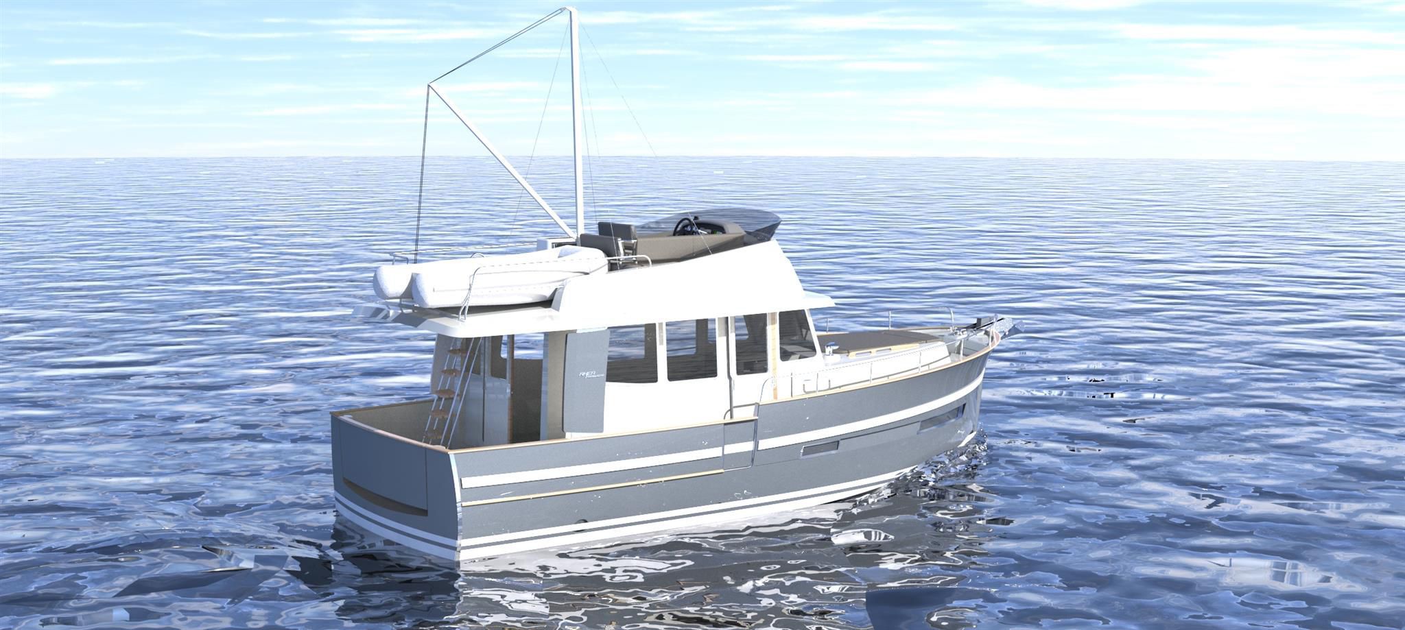 Inboard trawler - 34 - Rhea Marine - semi-displacement hull / flybridge ...
