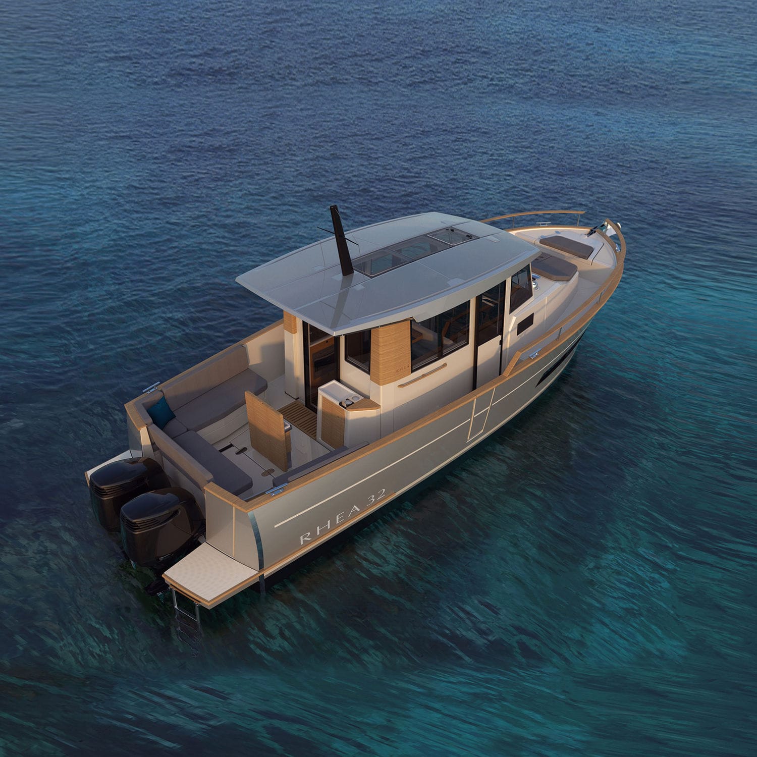 Outboard express cruiser - 32 - Rhea Marine - twin-engine / wheelhouse ...