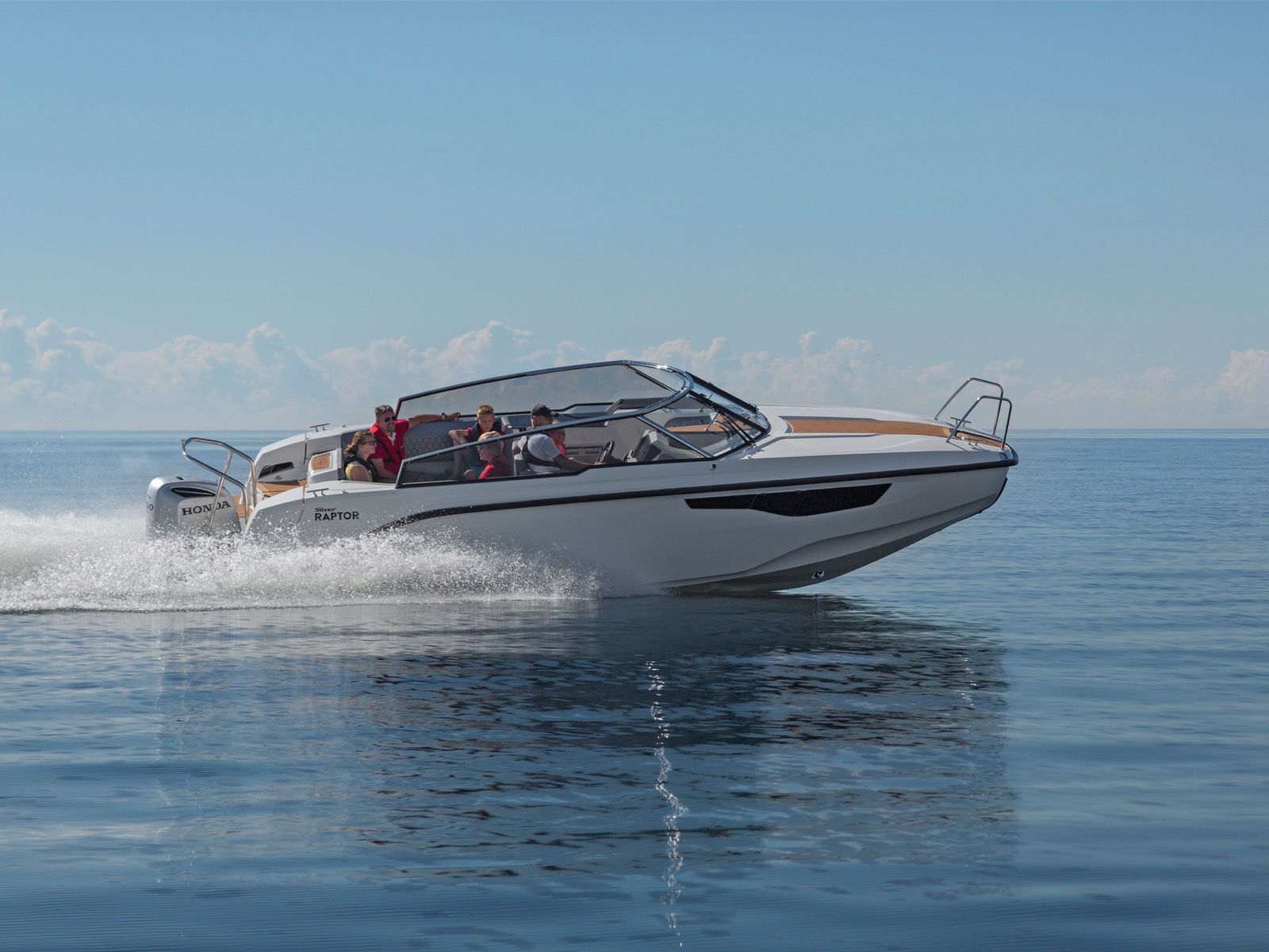 Outboard cabin cruiser - RAPTOR DCZ - Silver - open / 10-person max ...