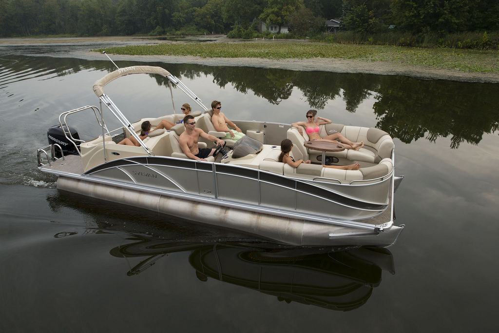 Outboard pontoon boat - S3 - Sylvan Pontoons - tri-tube / 13-person max.