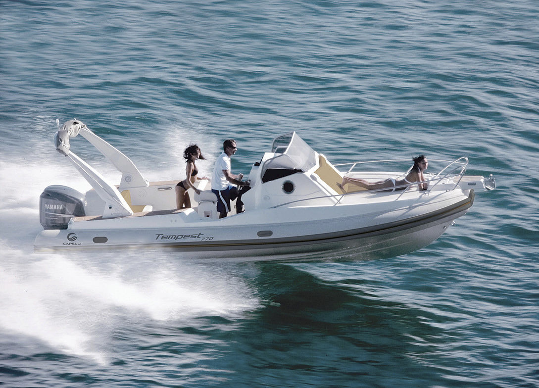 Outboard inflatable boat - TEMPEST 770 WA - Capelli - rigid / center ...