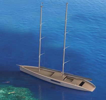 Cruising sailing super-yacht - 44M SCHOONER - Derecktor - open transom ...