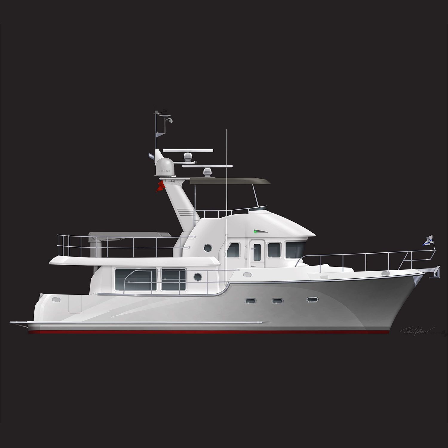 Inboard express cruiser - 475 - Nordhavn - flybridge / with cabin / trawler