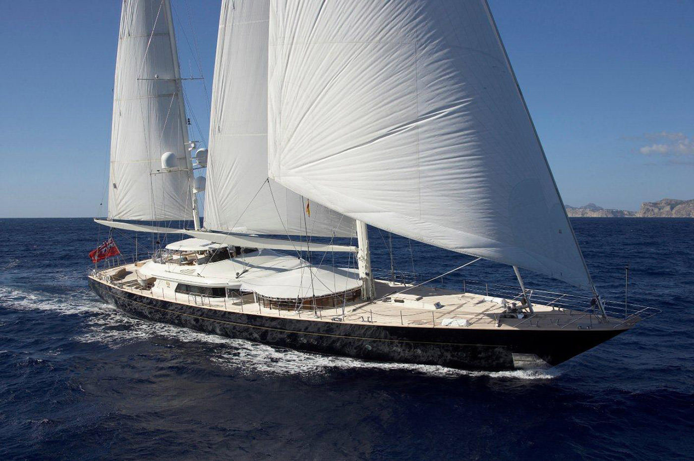 Flybridge sailing super-yacht - LUNA - Perini Navi - aluminum / ketch