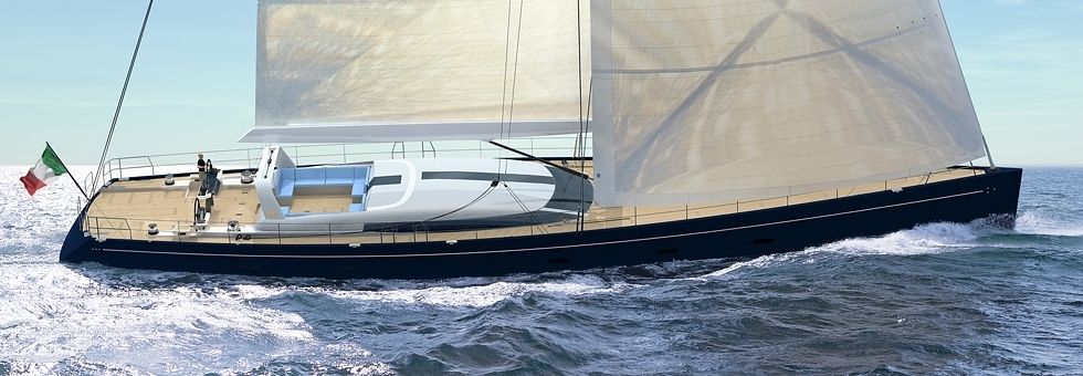 Cruising sailing super-yacht - DAHLAK - Perini Navi - open transom ...