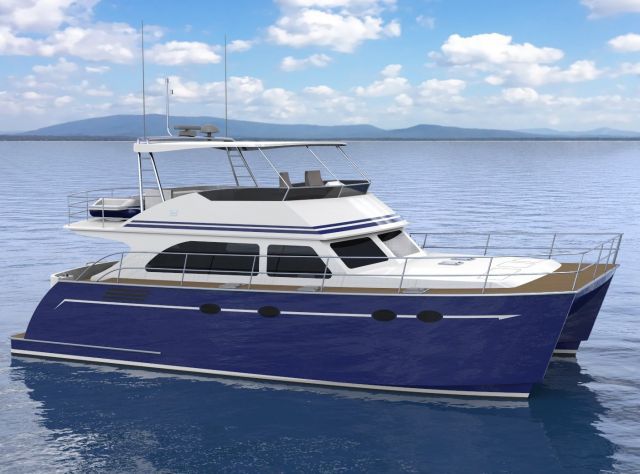 Catamaran express cruiser - JUSTON 47 POWERCAT - Lyman Morse - inboard ...
