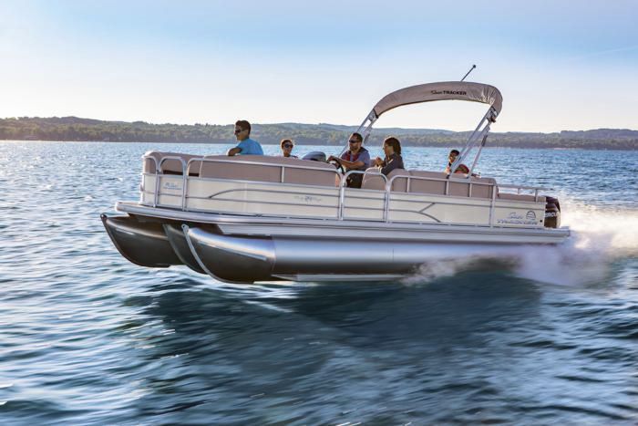 Outboard pontoon boat - PARTY BARGE® 24 XP3 - Sun Tracker - tri-tube ...