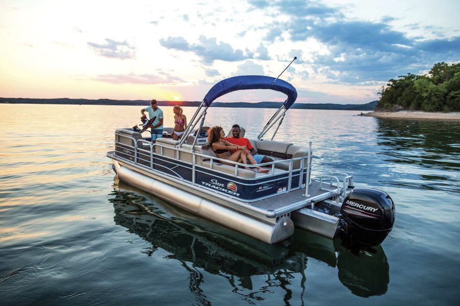 Outboard pontoon boat - PARTY BARGE® 22 RF XP3 - Sun Tracker - tri-tube ...