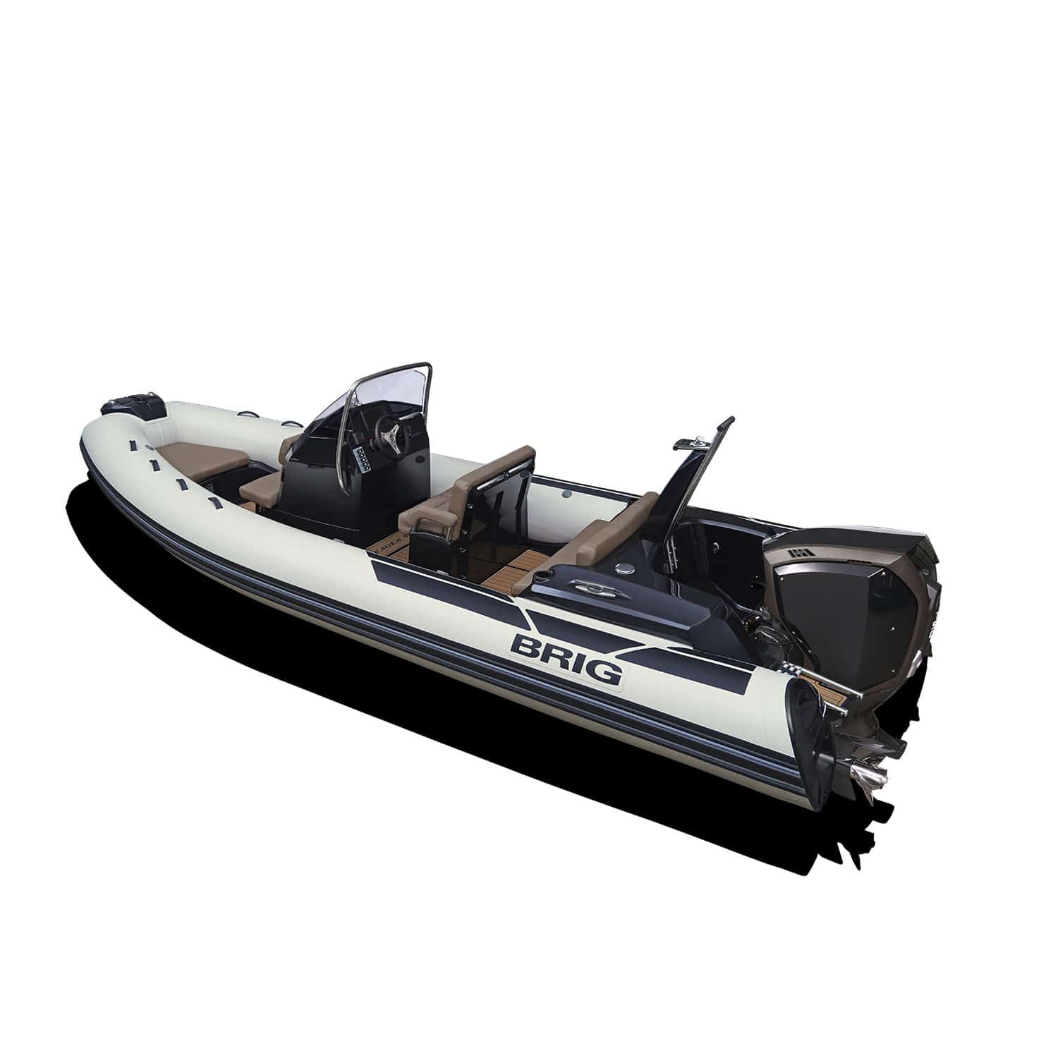 Outboard inflatable boat - EAGLE 6 - Brig - rigid / open / side console