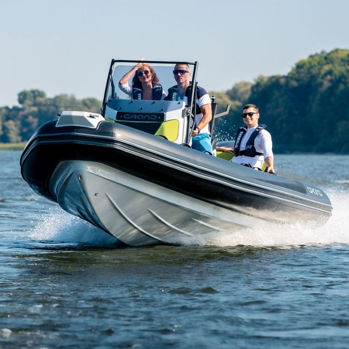 Outboard inflatable boat - D600 LUX - GRAND Inflatable Boats - rigid ...