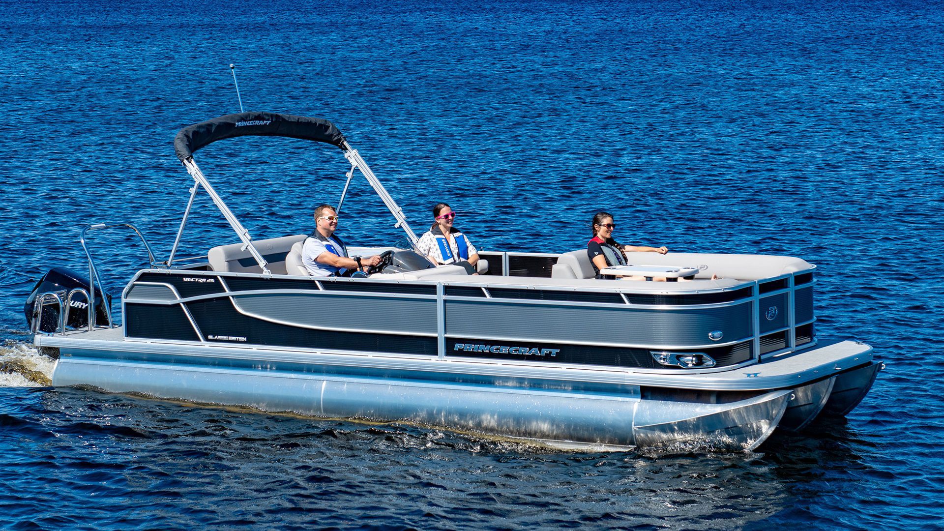 Outboard pontoon boat - VECTRA® 25 RL - Bateaux Princecraft - tri-tube ...