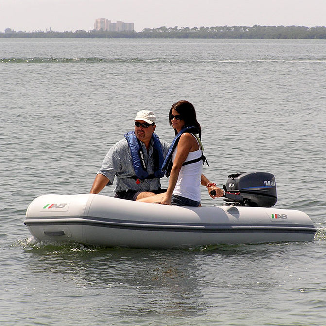 Outboard inflatable boat - 9 UL - AB Inflatables - rigid / open / aluminum