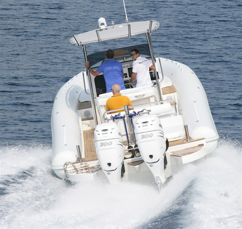 Outboard inflatable boat - TROY 40 - Scanner - twin-engine / rigid ...