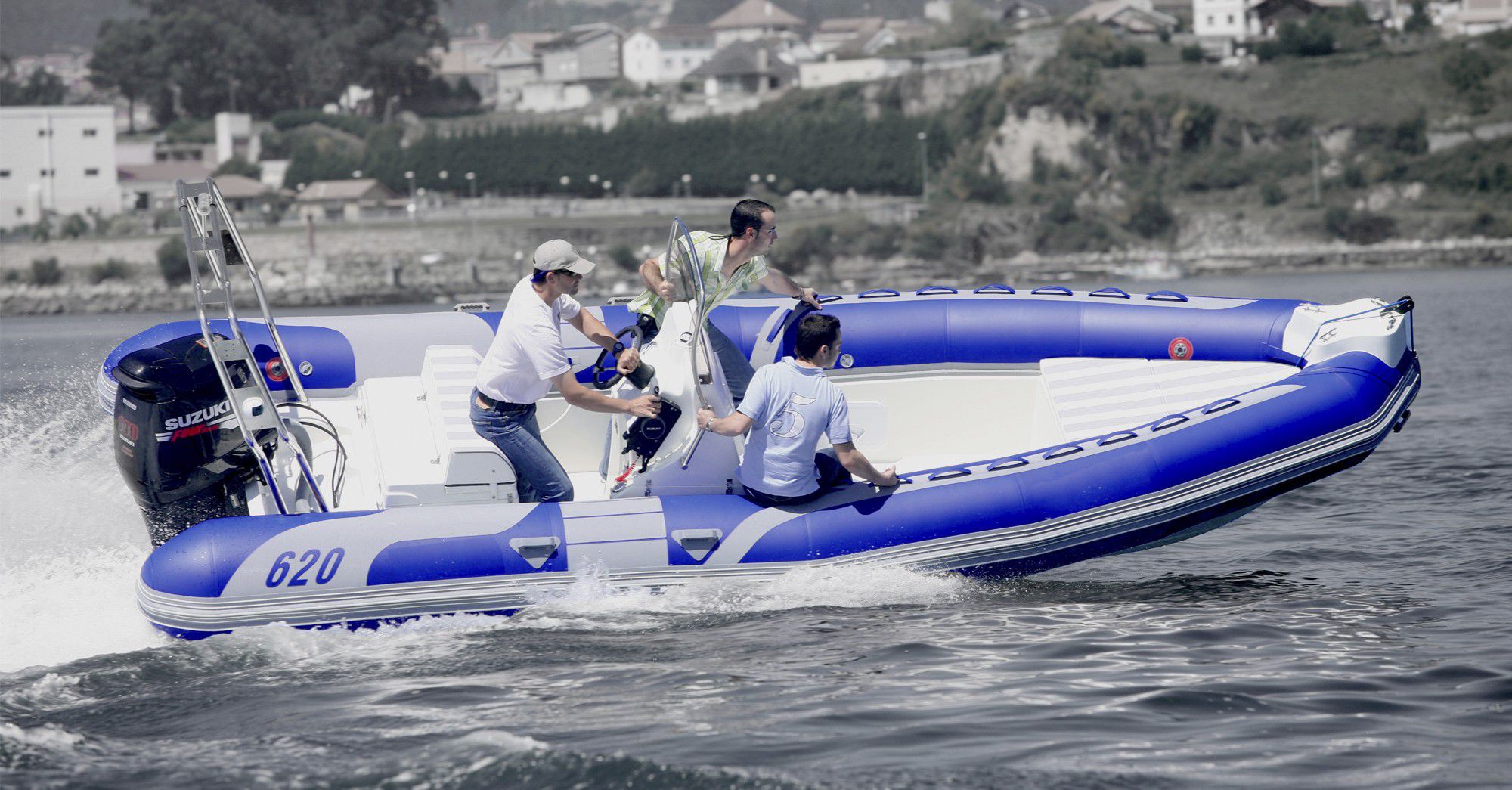 Outboard inflatable boat - NEO 620 - Narwhal - rigid / open / side console