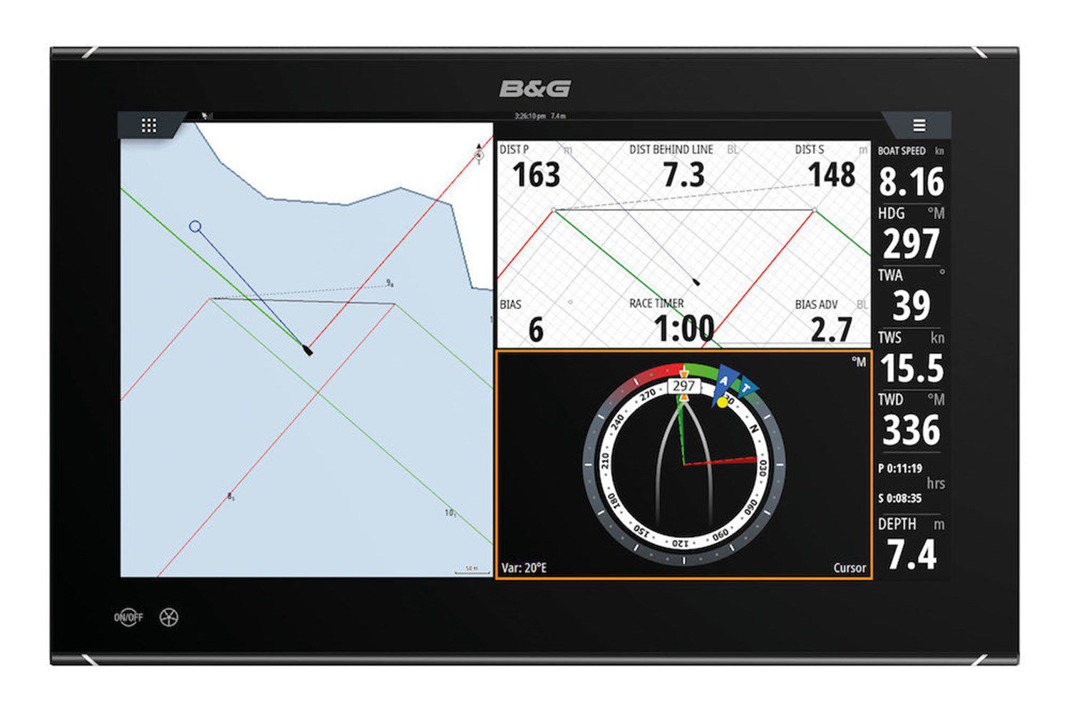 Sailboat display - Zeus³ 19 - B & G - multi-function / digital / touch ...