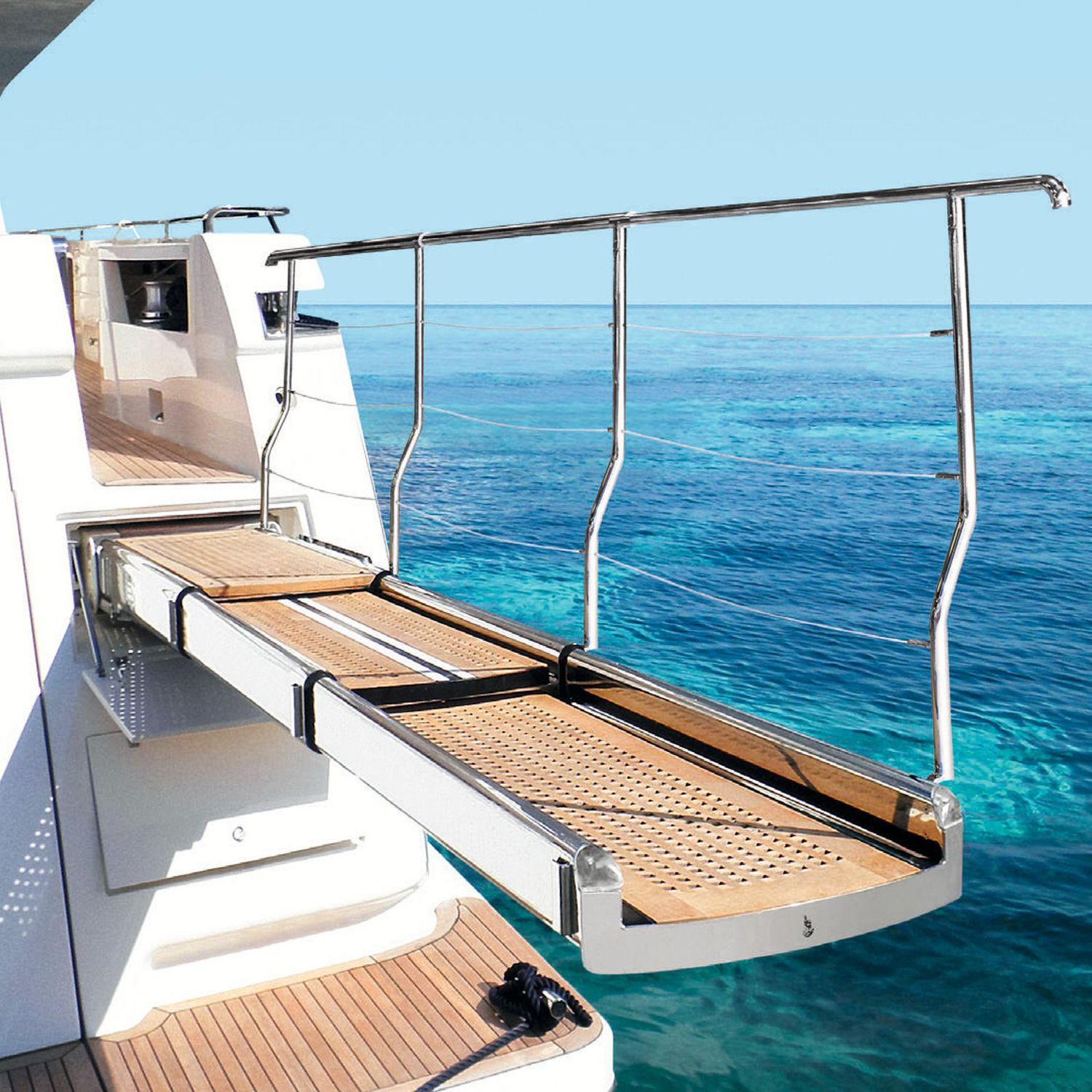 Boat gangway - PI 383 - Besenzoni SpA - for yacht / telescopic ...