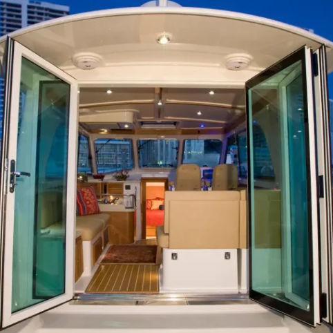 Boat door - 1600-M - Pompanette - side-hinged / extruded aluminum