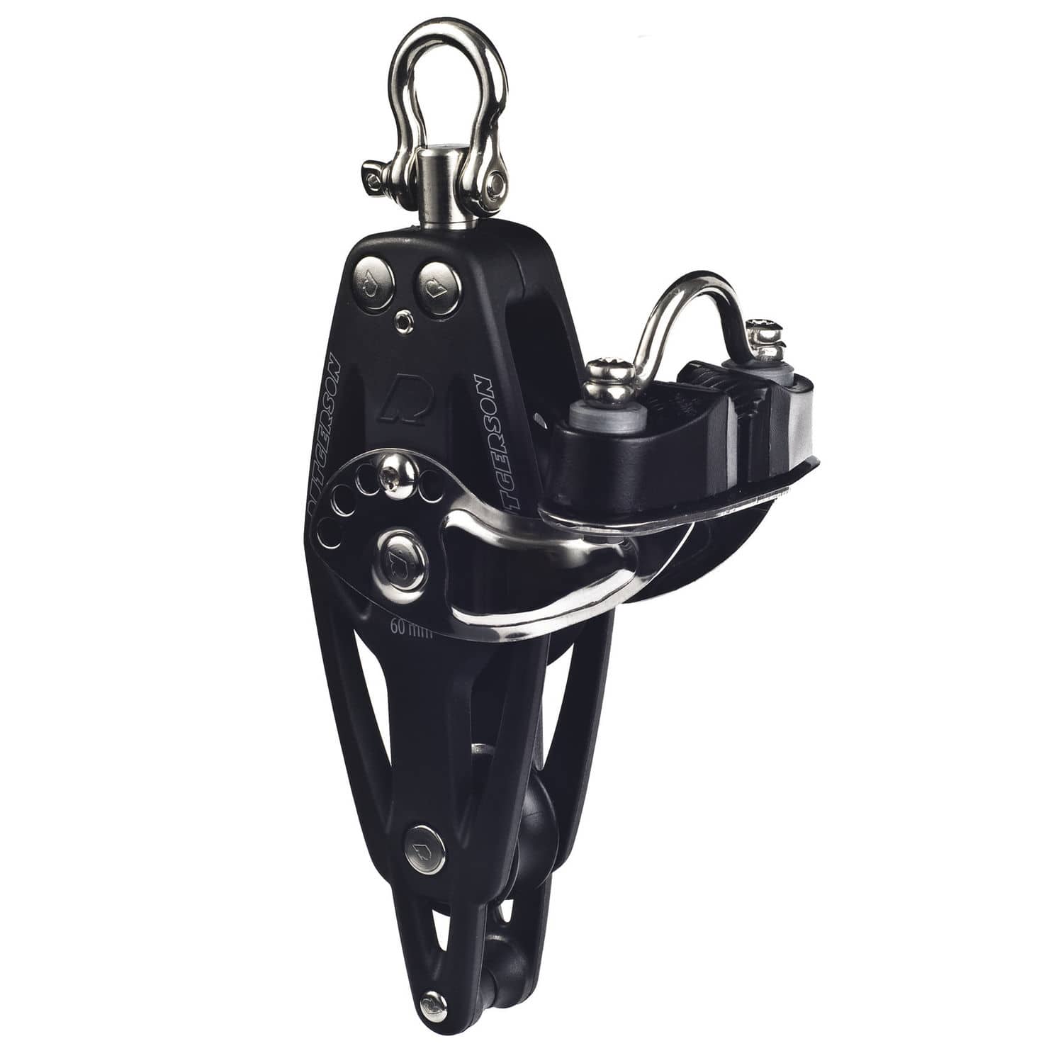 Single block - B300324B - RUTGERSON - cam cleat / fiddle / with swivel