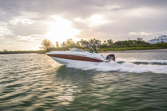 Outboard deck boat - SD 2400 OB - Hurricane - dual-console / wakeboard ...