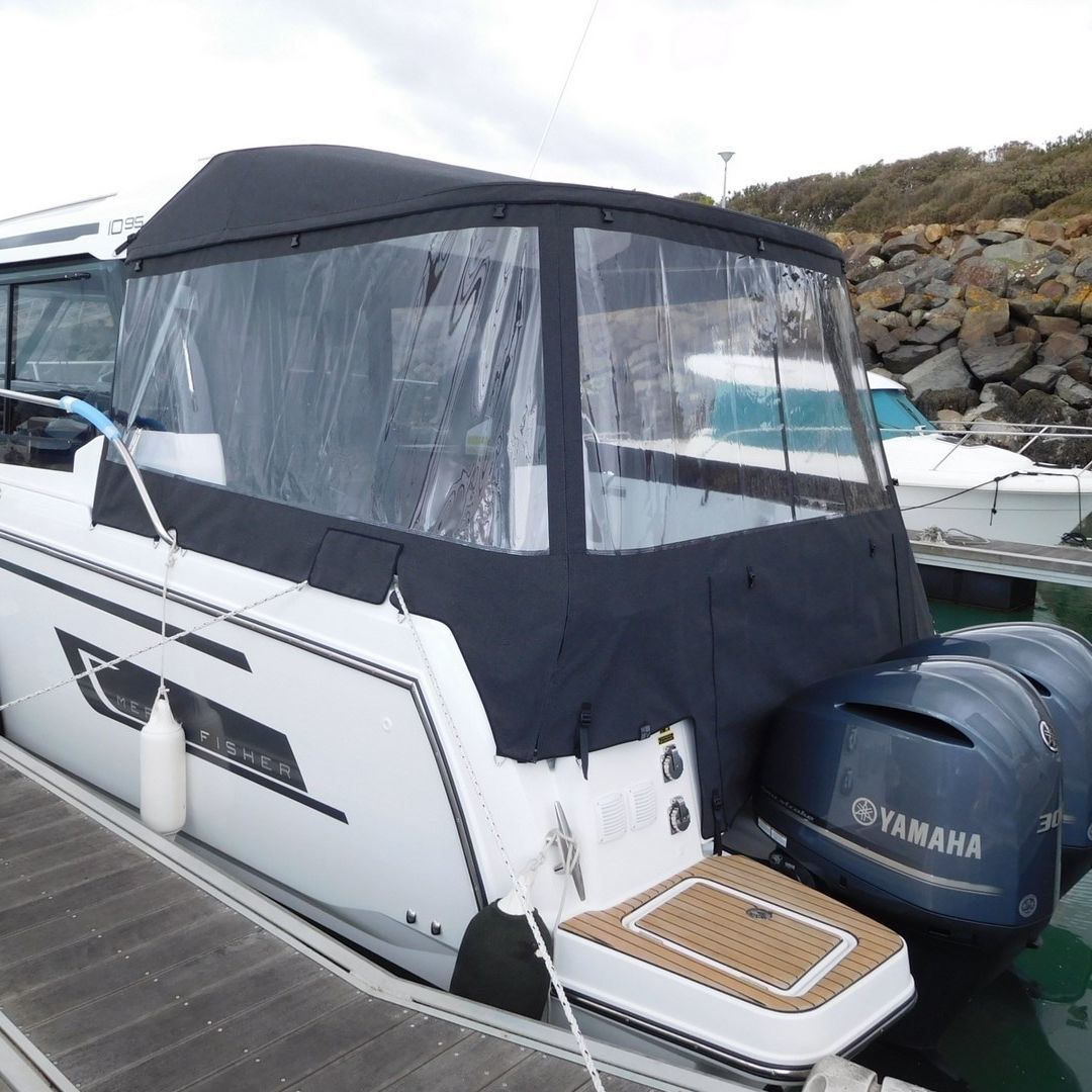 Boat sun awning - Side - NVequipment - cockpit / transparent